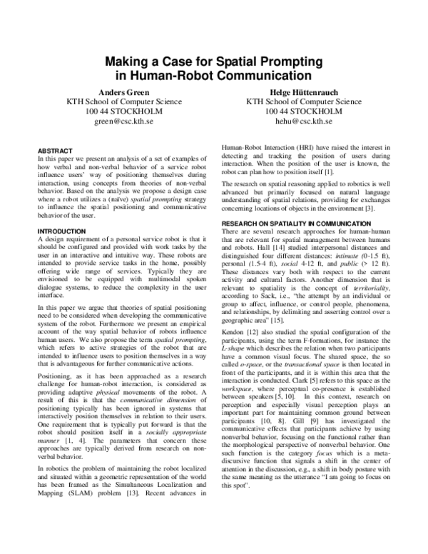 (PDF) Making a case for spatial prompting in human-robot communication