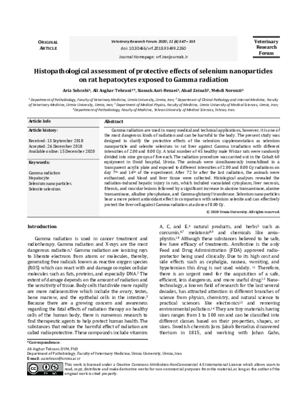 (PDF) Histopathological assessment of protective effects of selenium ...