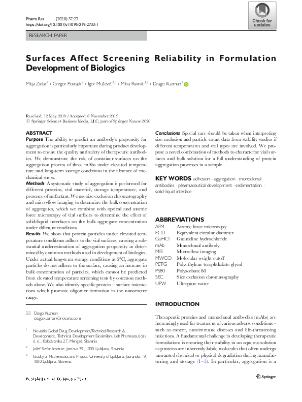 (PDF) Surfaces Affect Screening Reliability in Formulation Development ...