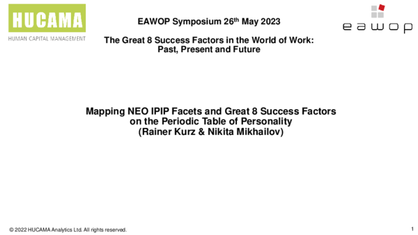 (PDF) Mapping NEO IPIP Facets and Great 8 Success Factors on the ...