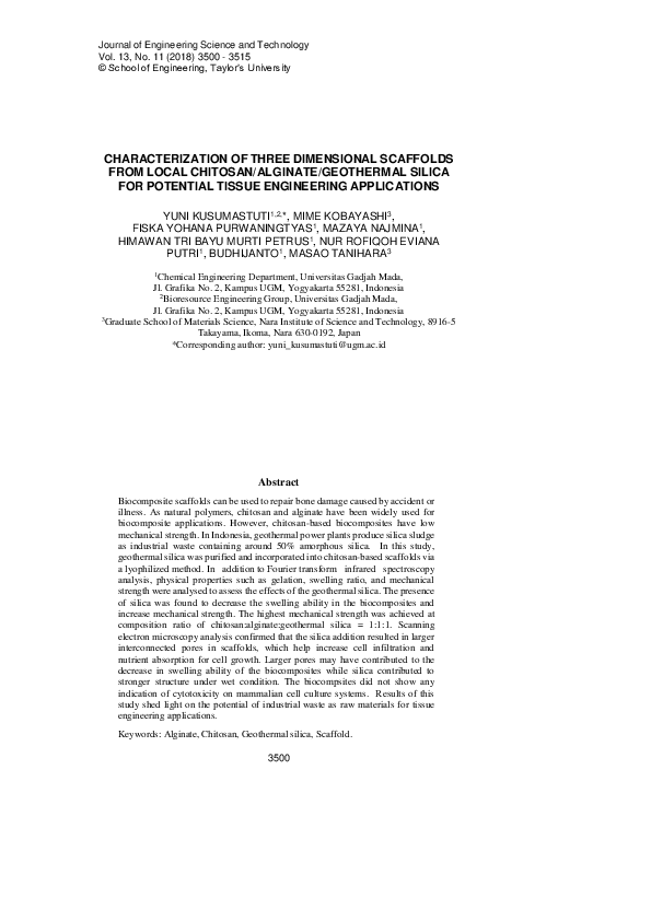 (PDF) Characterization of Three Dimensional Scaffolds from Local Chitosan/Alginate/Geothermal ...
