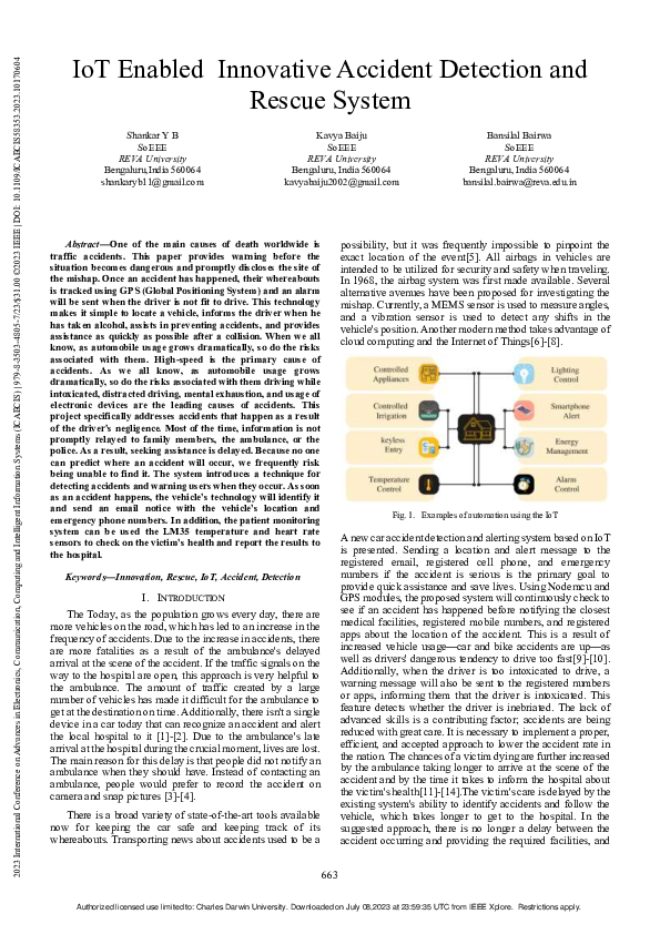(PDF) IoT Enabled Innovative Accident Detection and Rescue System