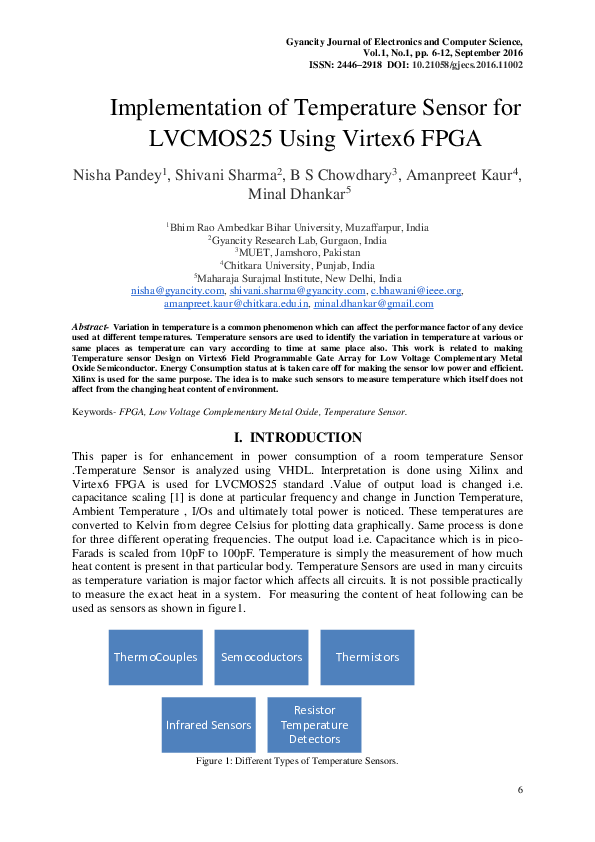Pdf Implementation Of Temperature Sensor For Lvcmos25 Using Virtex6 Fpga