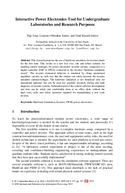 (PDF) Interactive power electronics tool for undergraduate laboratories ...
