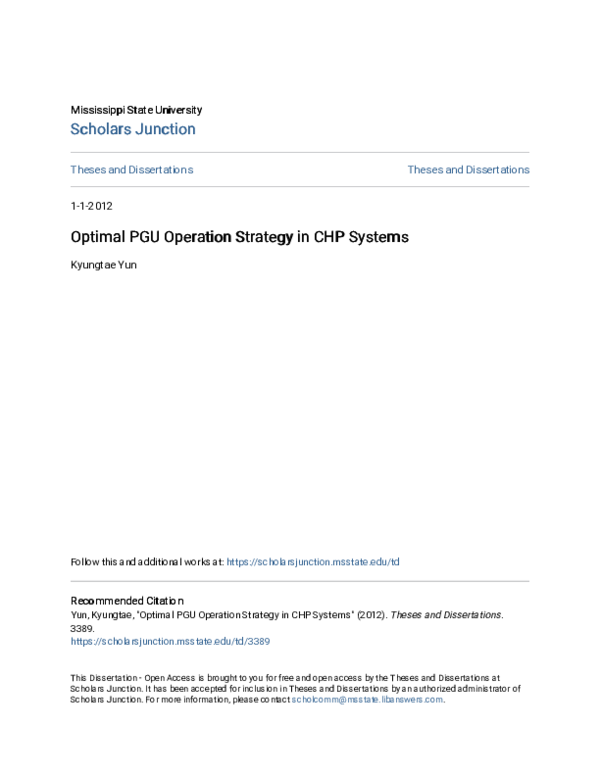 (PDF) Optimal PGU operation strategy in CHP systems