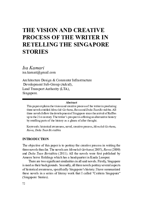 (PDF) The Vision and Creative Process of the Writer in Retelling the ...