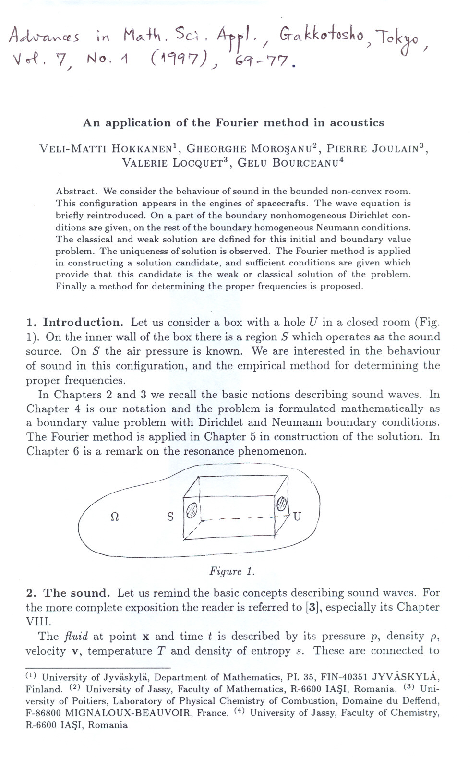 Pdf Fourier Method For Sound Behavior In Non Convex Rooms