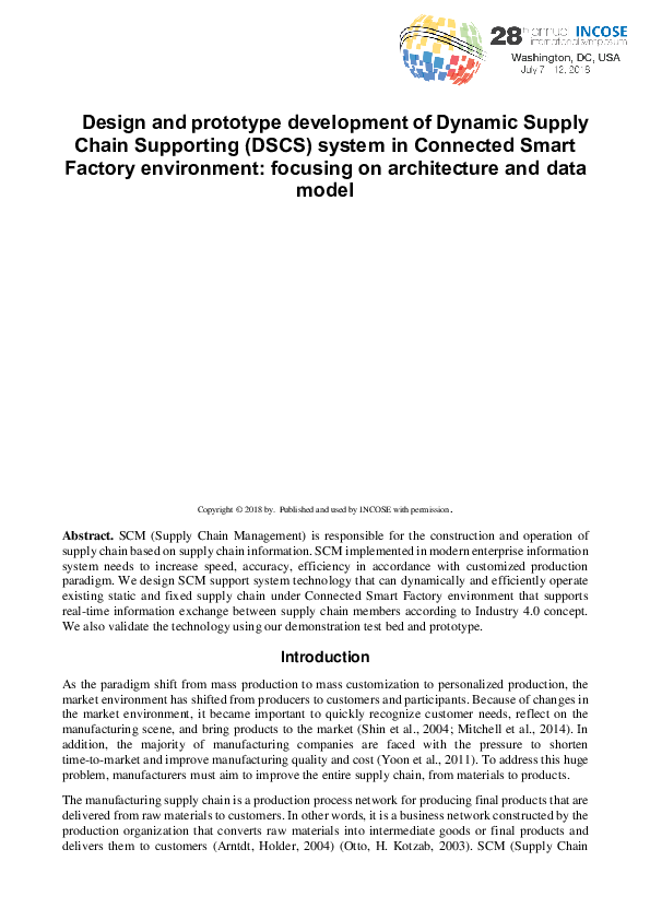 (PDF) Design and prototype development of Dynamic Supply Chain Supporting (DSCS) system in ...
