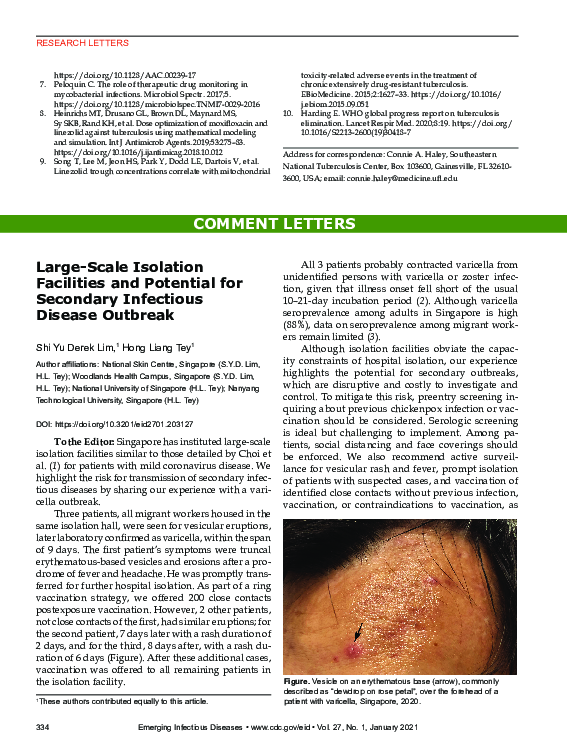 (PDF) Large-Scale Isolation Facilities and Potential for Secondary ...