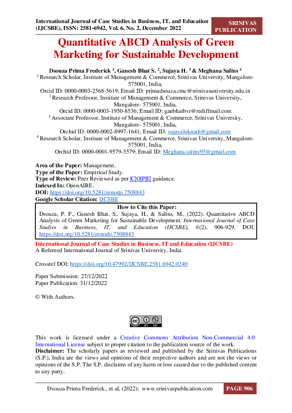 (PDF) Quantitative ABCD Analysis of Green Marketing for Sustainable ...