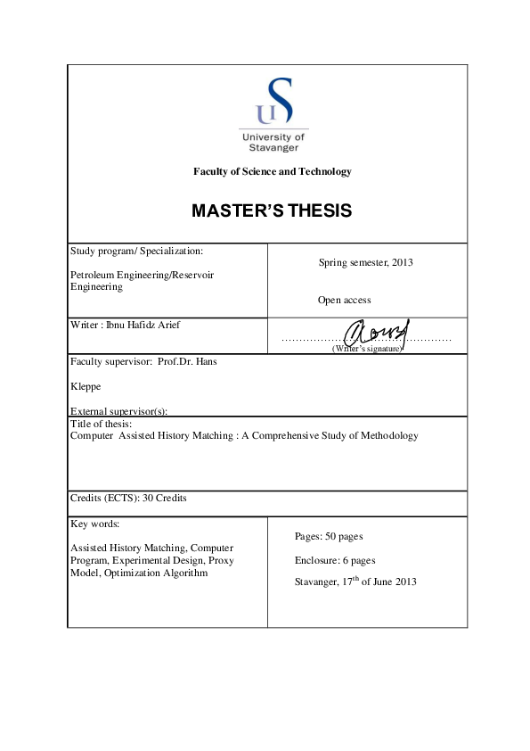 (PDF) Computer assisted history matching: A comprehensive study of ...
