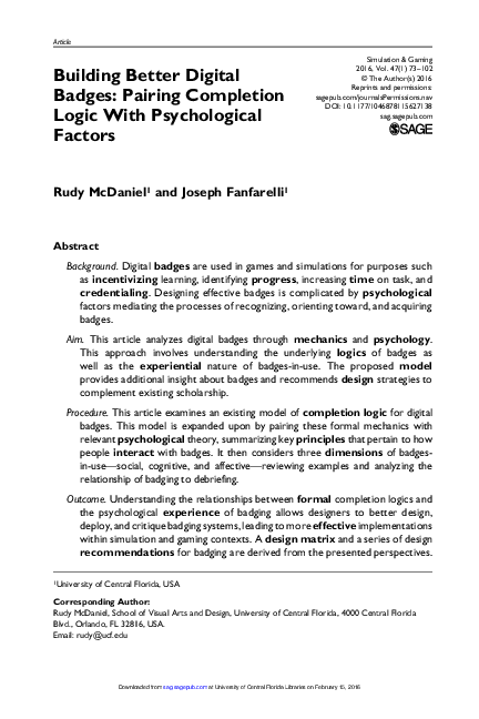 (PDF) Building Better Digital Badges