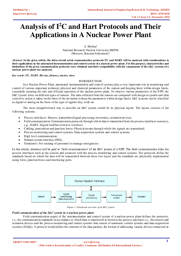 (PDF) Analysis of I 2 C and Hart Protocols and Their Applications in A ...