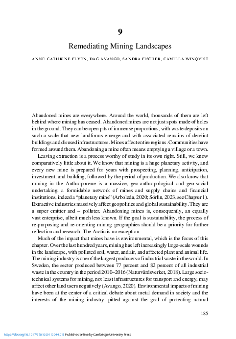 (PDF) Remediating Mining Landscapes