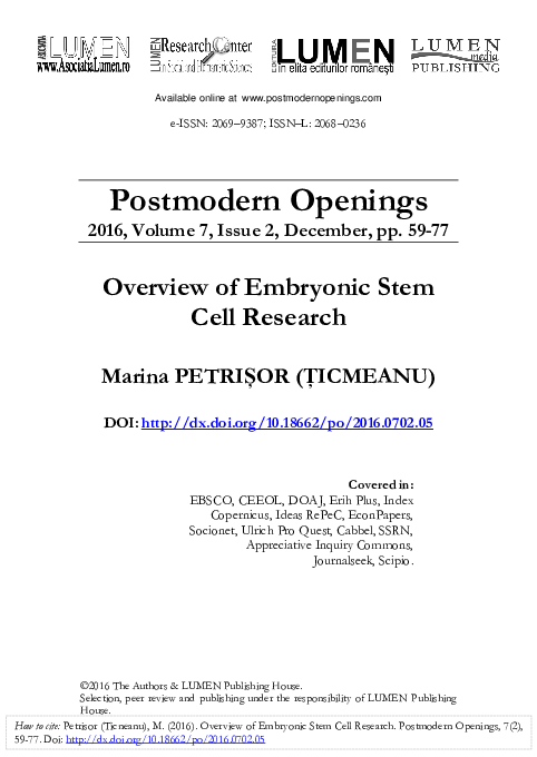 (PDF) Overview of Embryonic Stem Cell Research