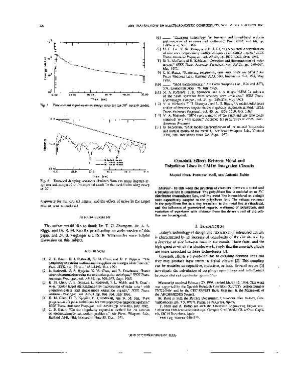 Pdf Crosstalk Effects Between Metal And Polysilicon Lines In Cmos Integrated Circuits