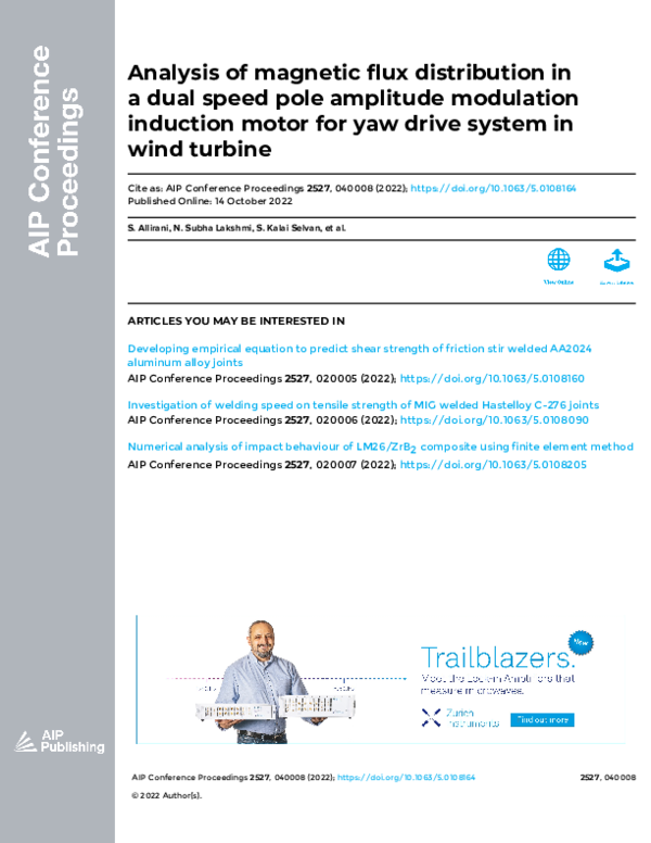 (PDF) Analysis of magnetic flux distribution in a dual speed pole amplitude modulation induction ...
