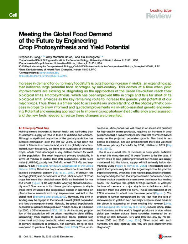 (PDF) Meeting the Global Food Demand of the Future by Engineering Crop ...