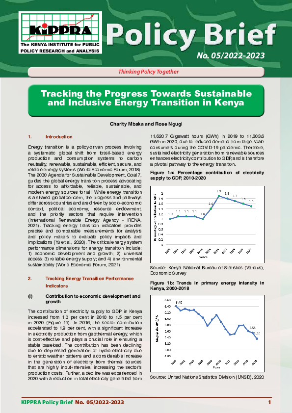 Pdf Tracking The Progress Towards Sustainable And Inclusive Energy