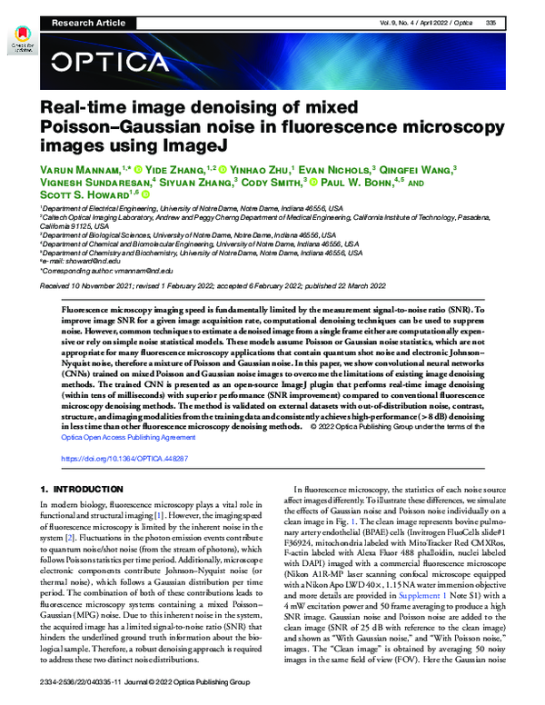(PDF) Real-time Image Denoising of Mixed Poisson-Gaussian Noise in ...