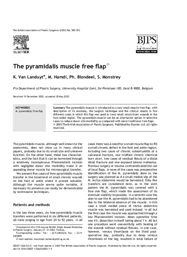 (PDF) The pyramidalis muscle free flap