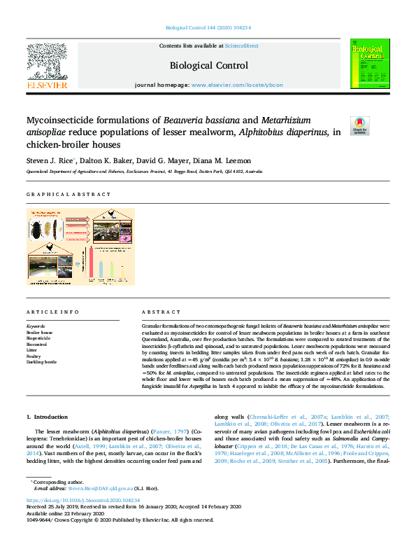 (PDF) Mycoinsecticide formulations of Beauveria bassiana and ...