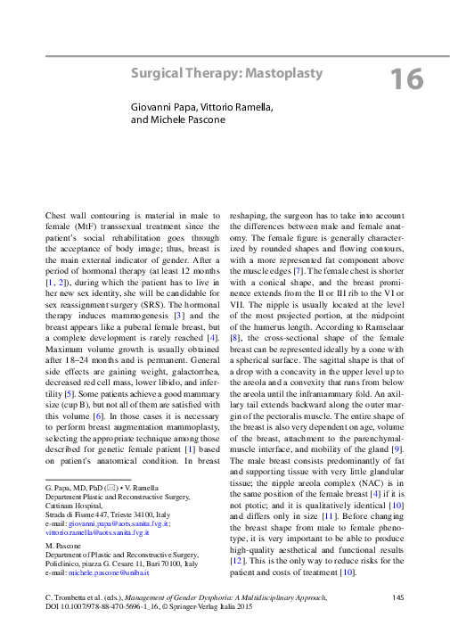 (PDF) Surgical Therapy: Mastoplasty | Vittorio Ramella - Academia.edu