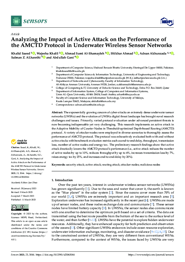 (PDF) Analyzing the Impact of Active Attack on the Performance of the AMCTD Protocol in ...