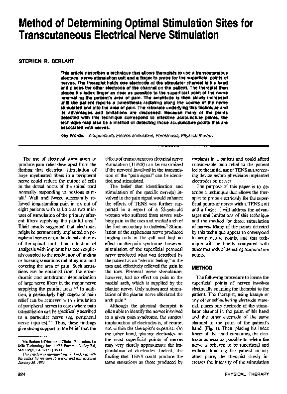 (PDF) Method of Determining Optimal Stimulation Sites for ...