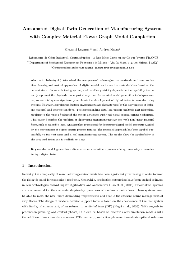 (PDF) Automated Digital Twin Generation of Manufacturing Systems with ...
