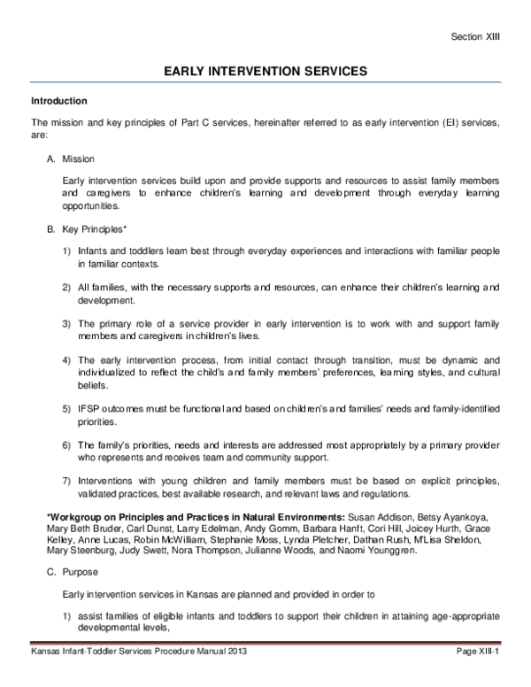 (PDF) Early intervention services