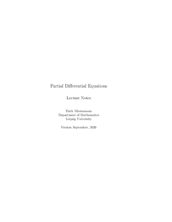 Pdf Partial Differential Equations Ruedi Stoop
