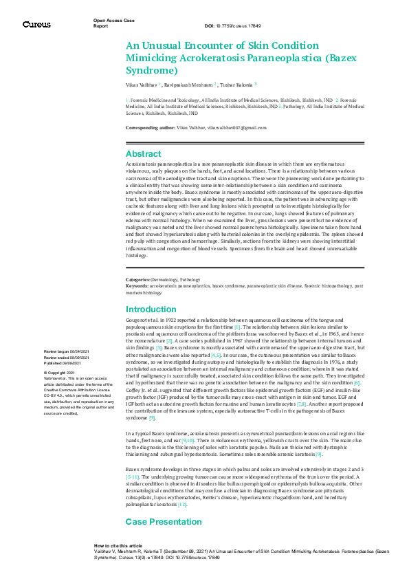 (PDF) An Unusual Encounter of Skin Condition Mimicking Acrokeratosis ...