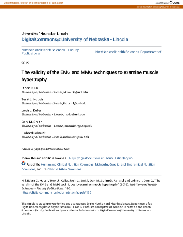 (PDF) The validity of the EMG and MMG techniques to examine muscle ...