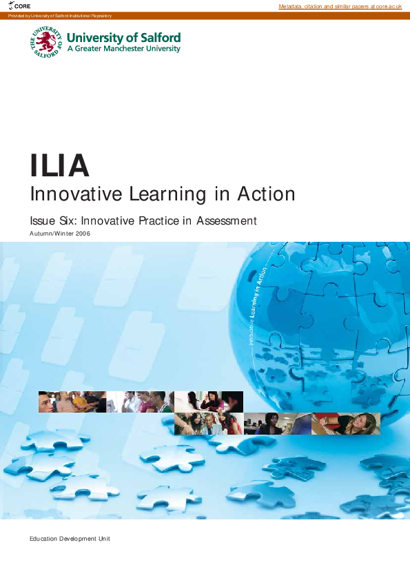 (PDF) Innovative learning in action (ILIA) issue six: Innovative practice in assessment