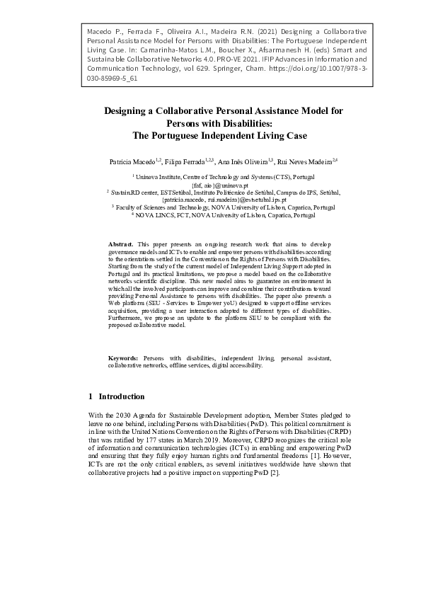 (PDF) Designing a Collaborative Personal Assistance Model for Persons ...