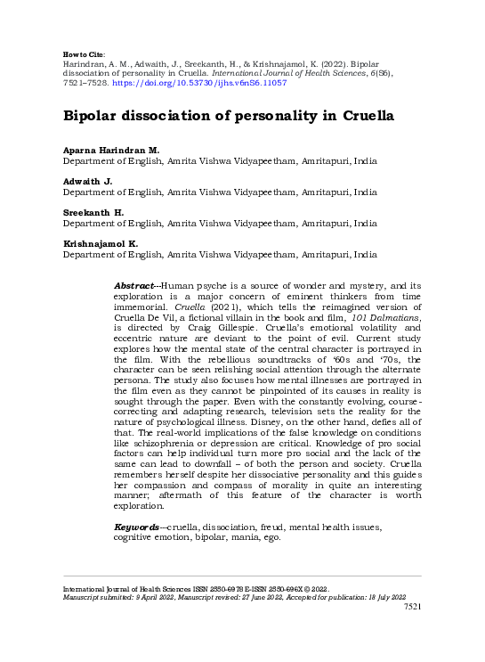 (PDF) Bipolar dissociation of personality in Cruella