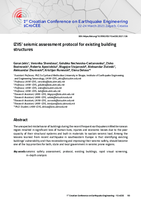 (PDF) Iziis’ Seismic Assessment Protocol for Existing Building Structures