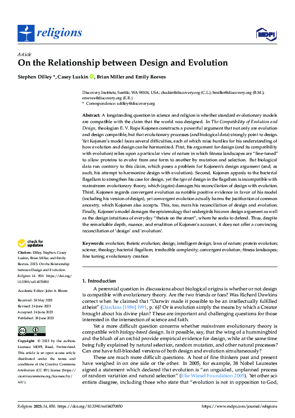 (PDF) On the Relationship between Design and Evolution