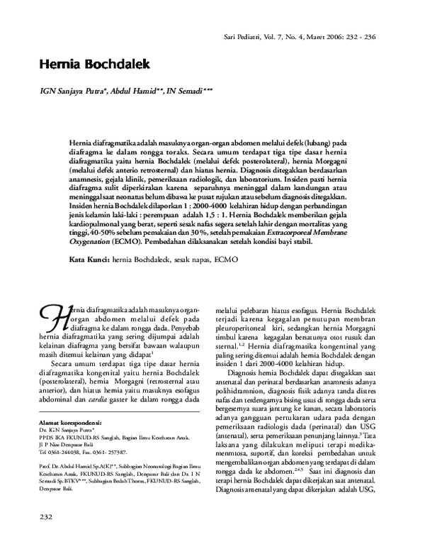 (PDF) Hernia Bochdalek