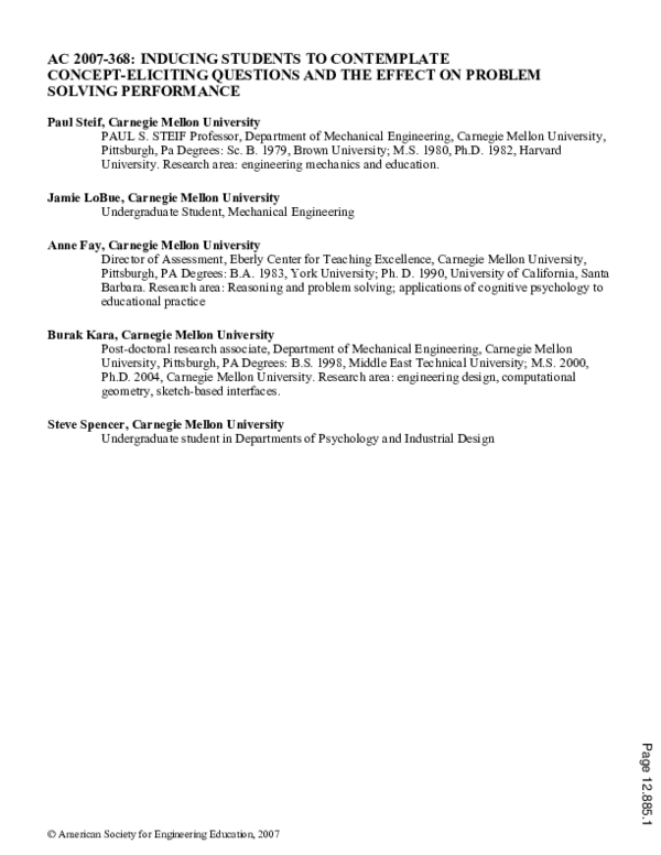 (PDF) Inducing Students To Contemplate Concept Eliciting Questions And ...