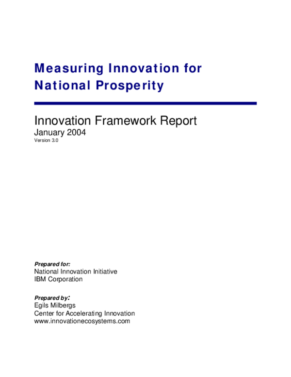 (PDF) Measuring innovation