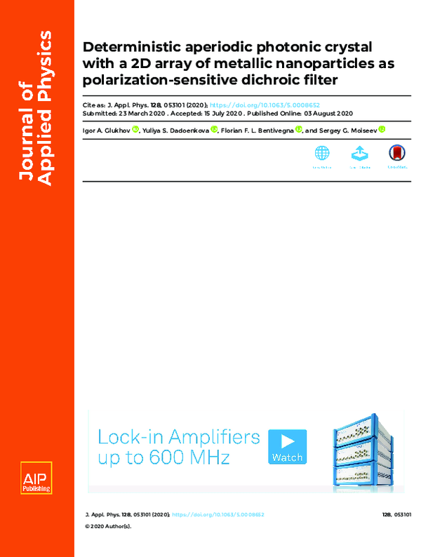(PDF) Deterministic aperiodic photonic crystal with a 2D array of metallic nanoparticles as ...