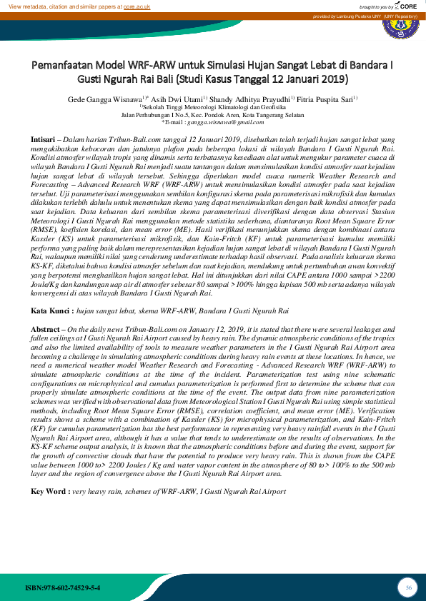 (PDF) Pemanfaatan Model WRF-ARW untuk Simulasi Hujan Sangat Lebat di Bandara I Gusti Ngurah Rai ...