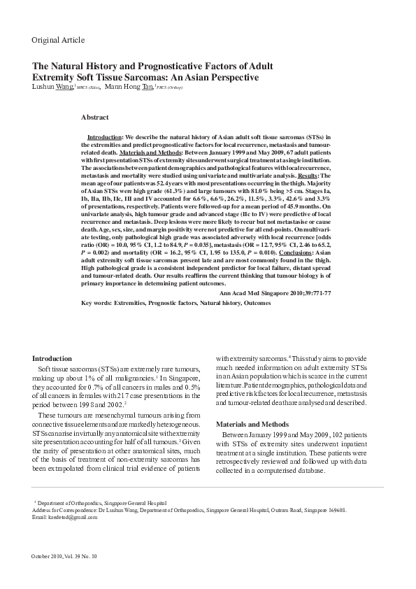 (PDF) The Natural History and Prognosticative Factors of Adult ...