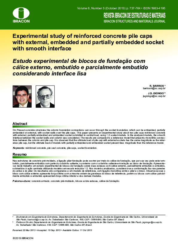 (PDF) Experimental study of reinforced concrete pile caps with external ...
