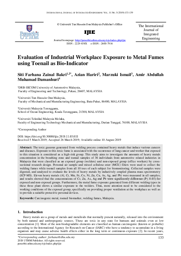 (PDF) Toenail as Non-invasive Biomarker in Metal Toxicity Measurement ...