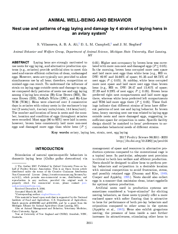 (PDF) Nest use and patterns of egg laying and damage by 4 strains of ...