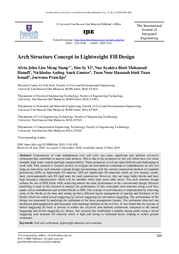 (PDF) Arch Structure Concept in Lightweight Fill Design