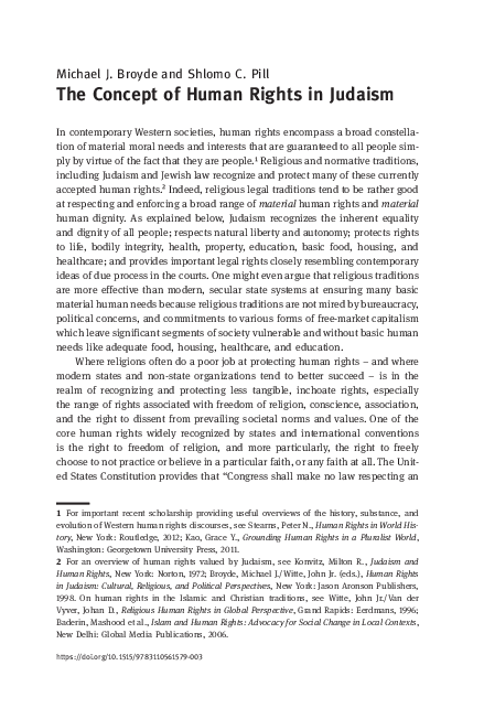 (PDF) Michael J. Broyde and Shlomo C. Pill, “The Concept of Human ...